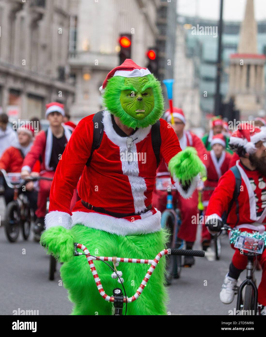 December 16, 2023, London, England, United Kingdom: Cyclist dressed as ...