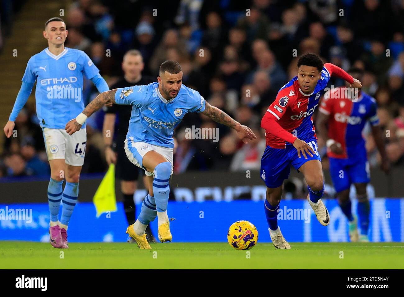 Matheus Franca #11 of Crystal Palace and Kyle Walker #2 of Manchester ...