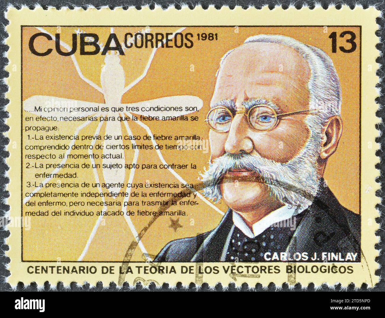 Cancelled postage stamp printed by Cuba, that shows portrait of Cuban ...
