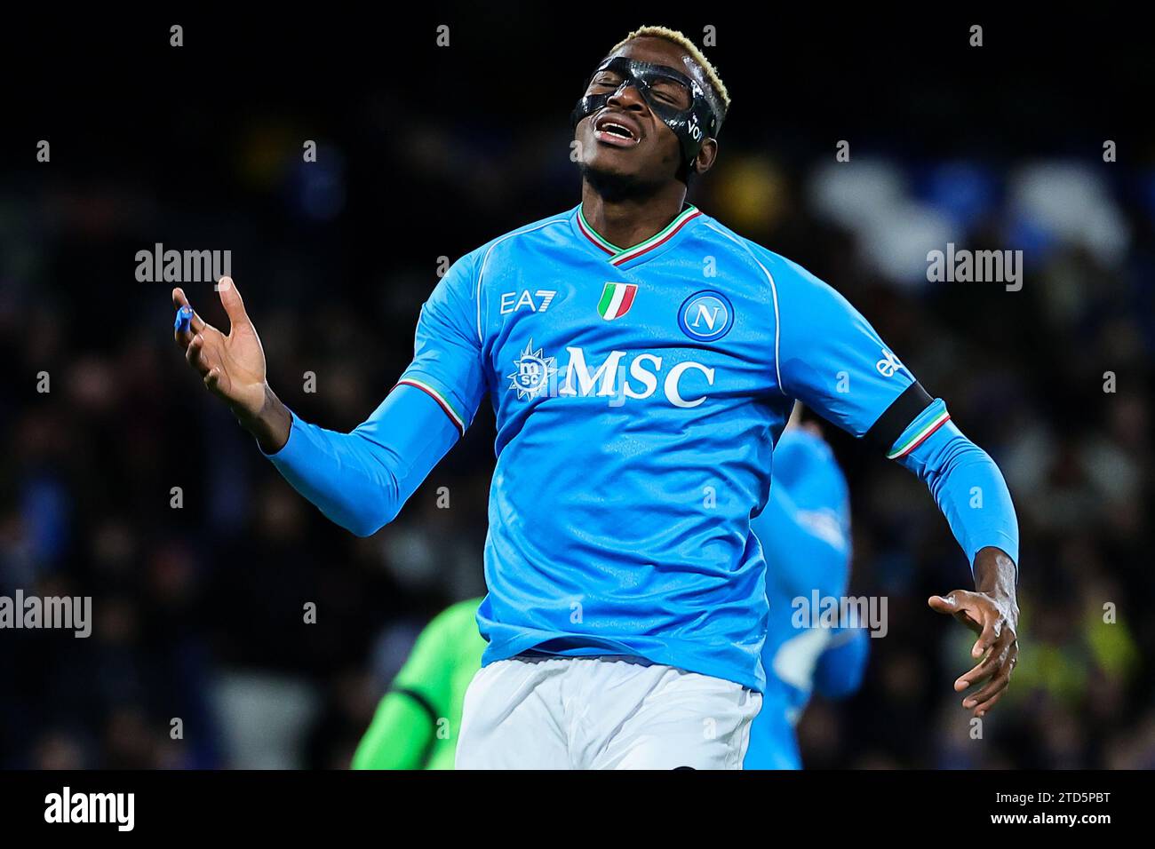 Victor Osimhen of SSC Napoli reacts during the Serie A football match ...