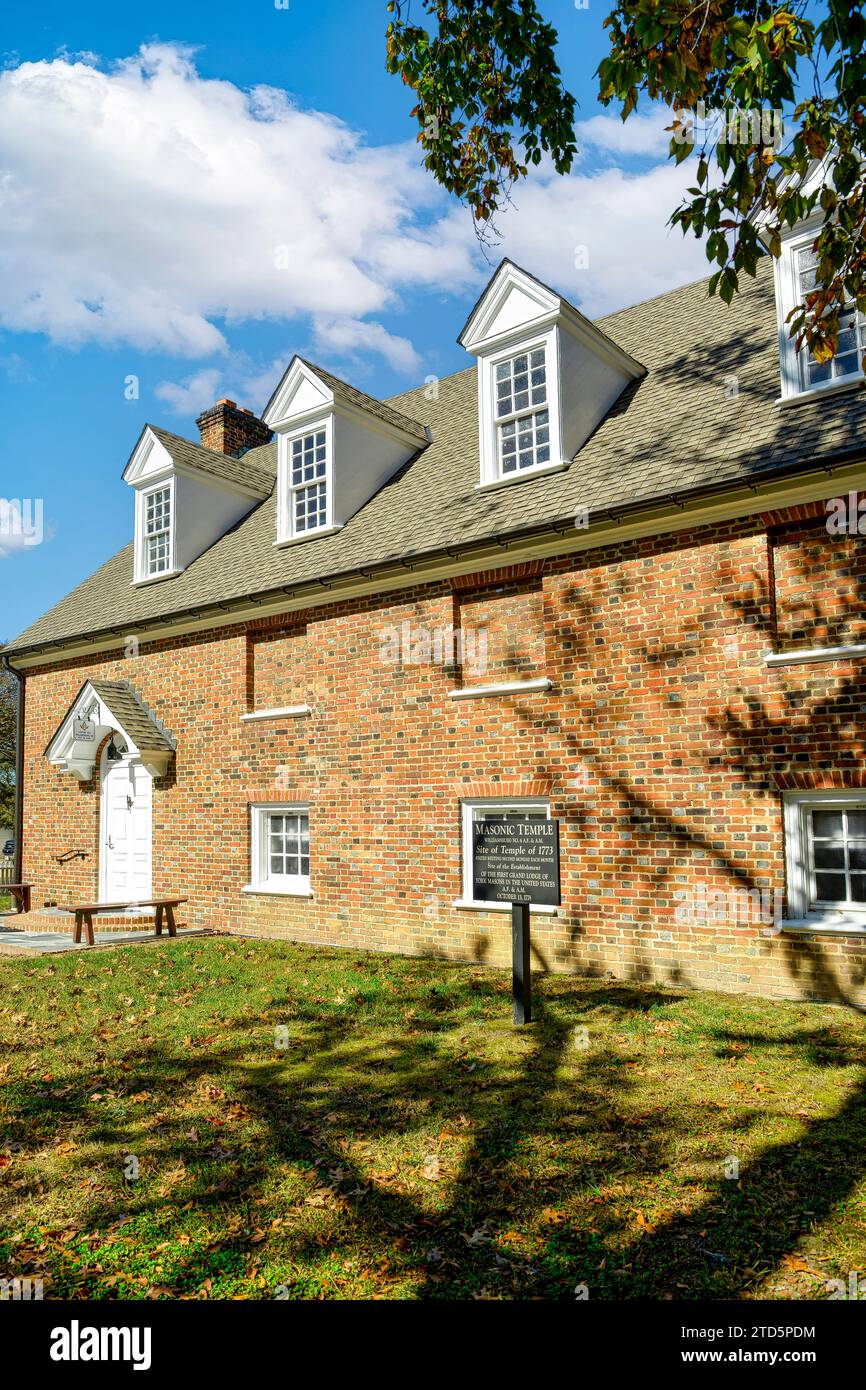 The Masonic Temple on Francis Street, Colonial Williamsburg, Virginia ...