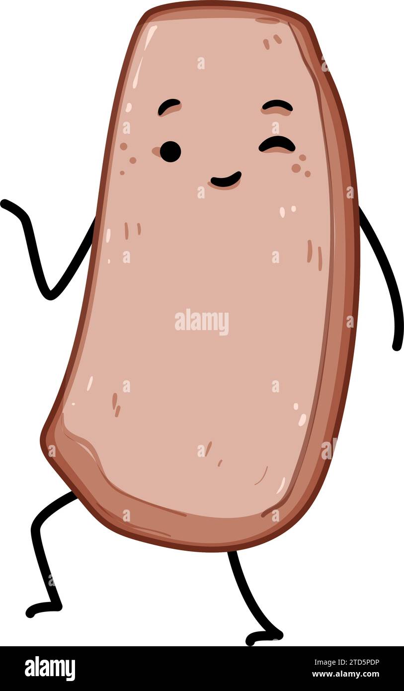 meal meat character cartoon vector illustration Stock Vector Image ...