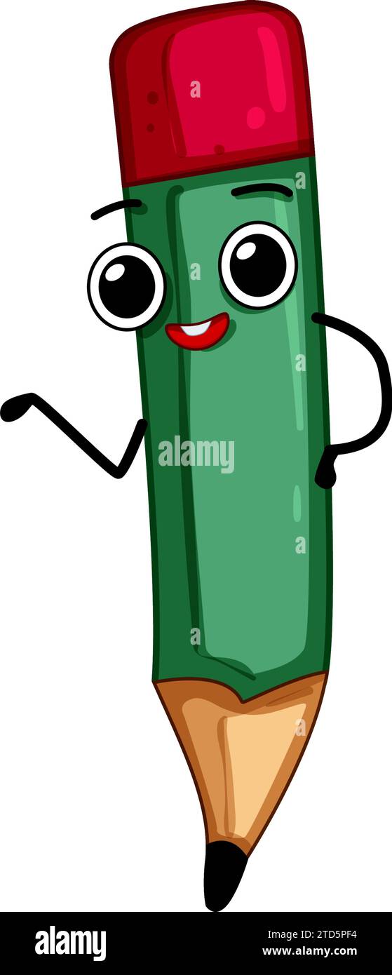 school pen character cartoon vector illustration Stock Vector Image ...