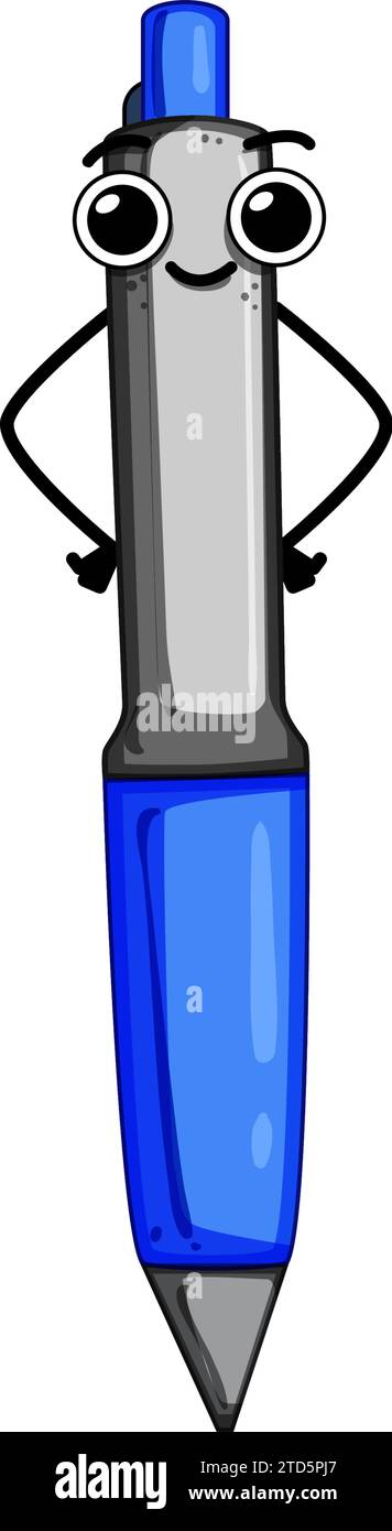 cute pen character cartoon vector illustration Stock Vector Image & Art ...