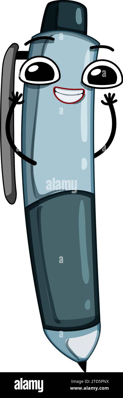 education pen character cartoon vector illustration Stock Vector Image ...