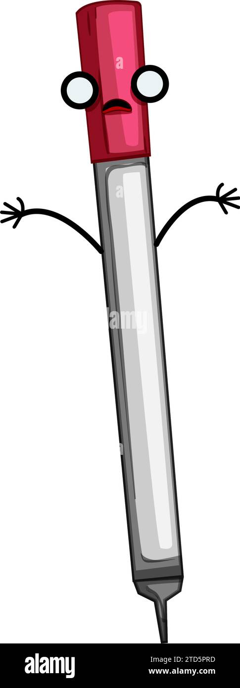 funny pen character cartoon vector illustration Stock Vector Image ...
