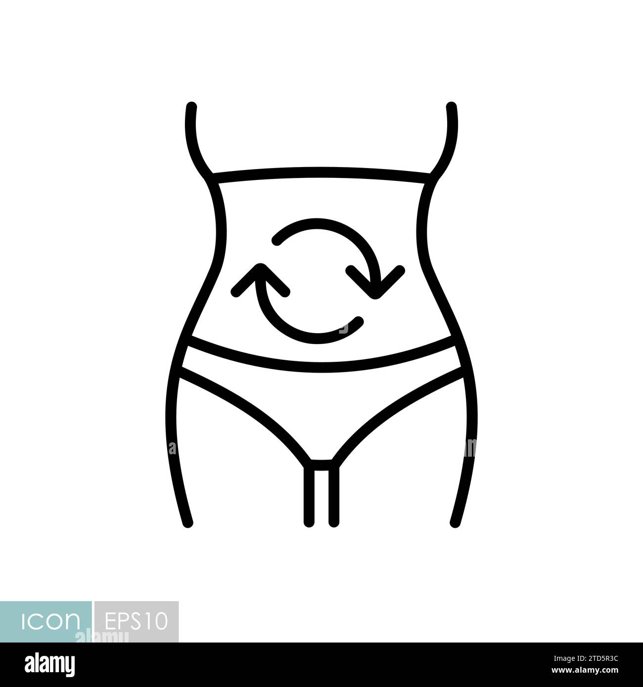 The health of the digestive vector icon. The women's belly sign. Graph ...