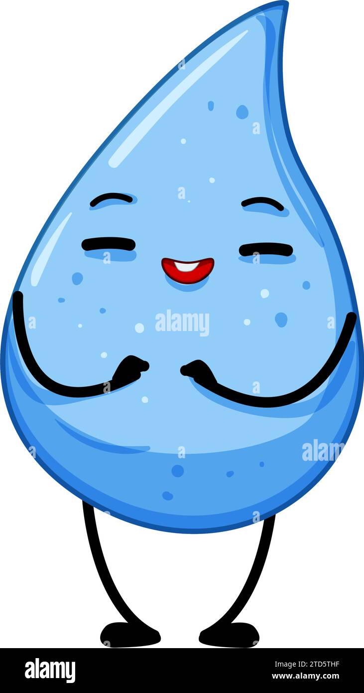 face water drop character cartoon vector illustration Stock Vector ...
