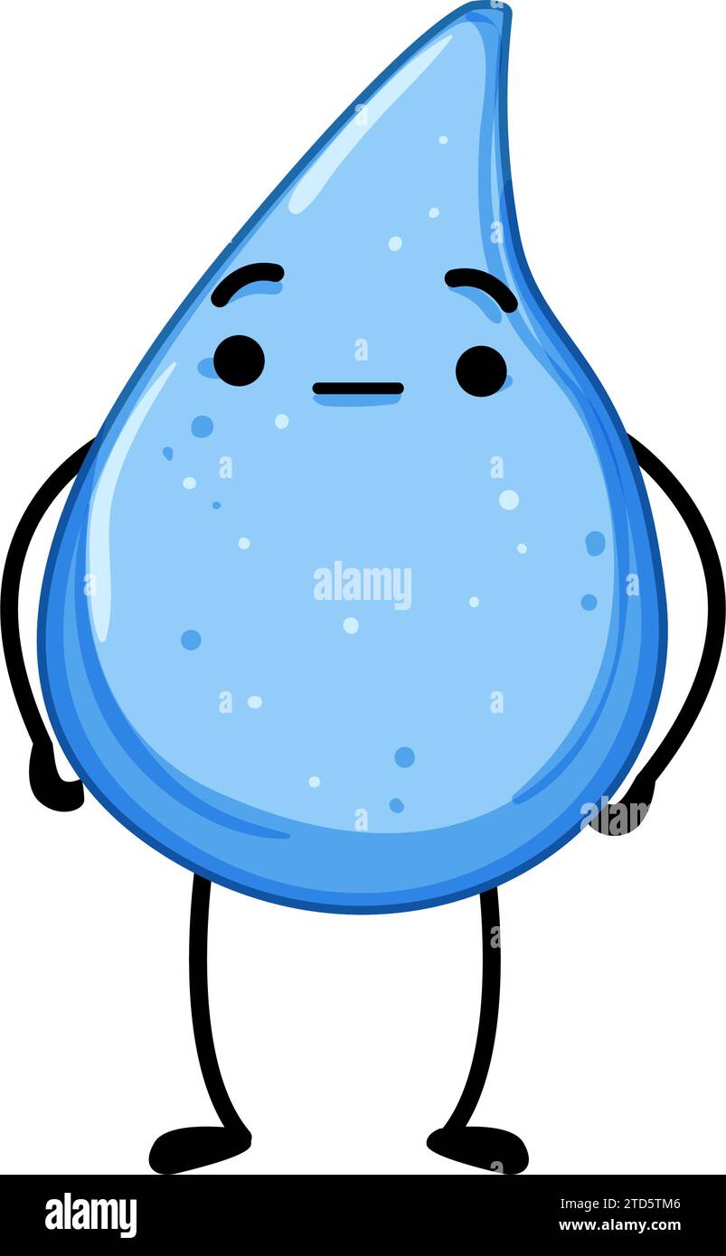 mascot water drop character cartoon vector illustration Stock Vector ...