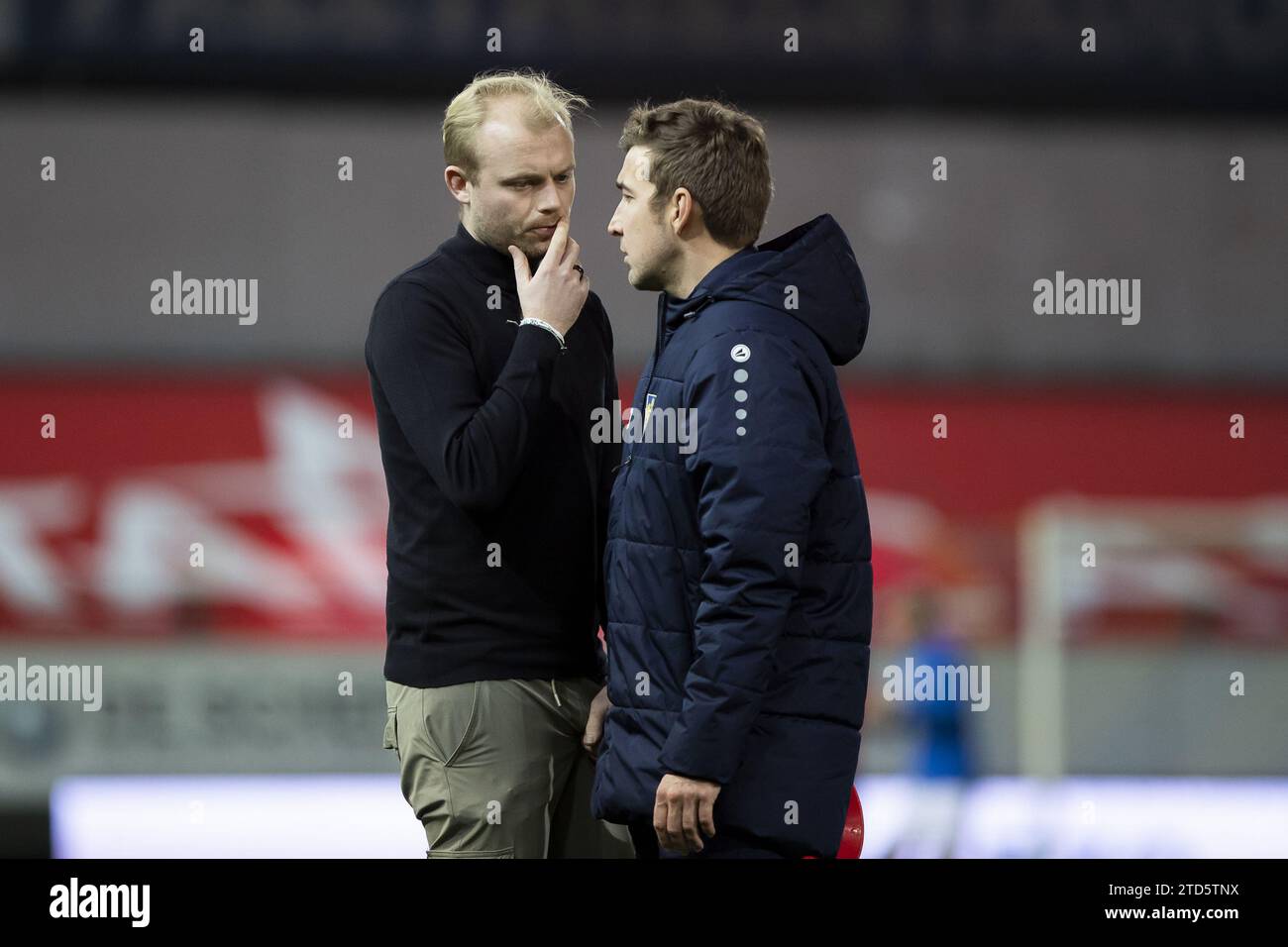 Beveren's team manager Martijn De Jonge and Beveren's staff member Tim ...