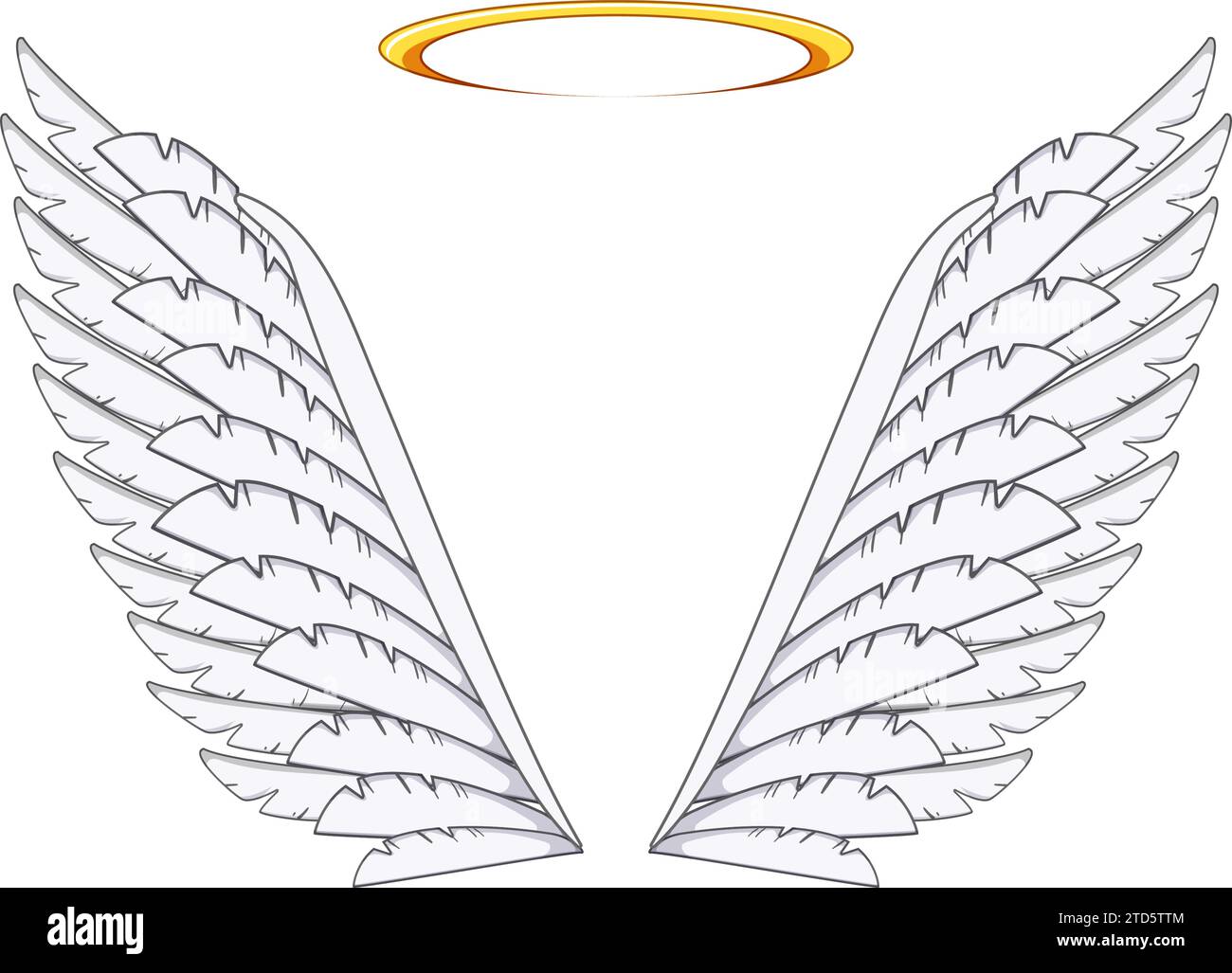 feather wing angel cartoon vector illustration Stock Vector Image & Art ...