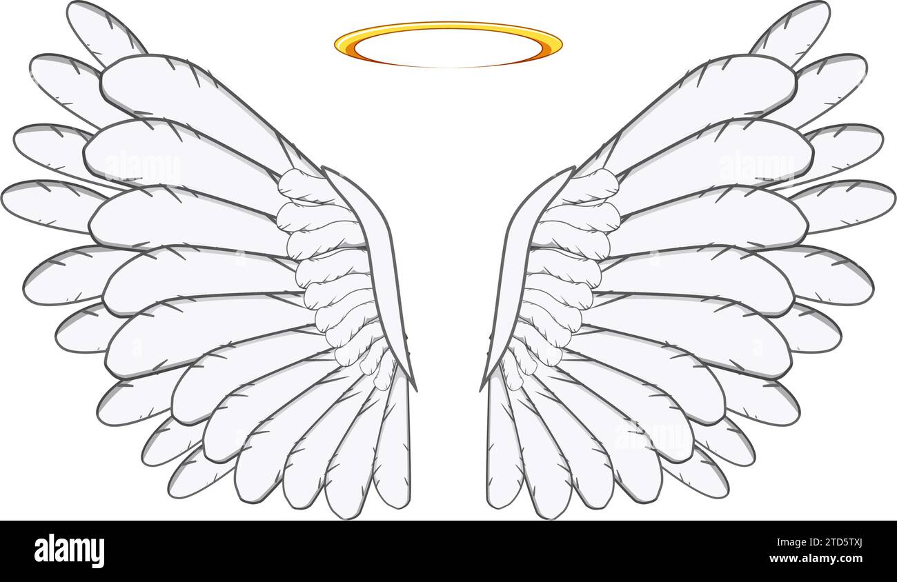 element wing angel cartoon vector illustration Stock Vector Image & Art ...