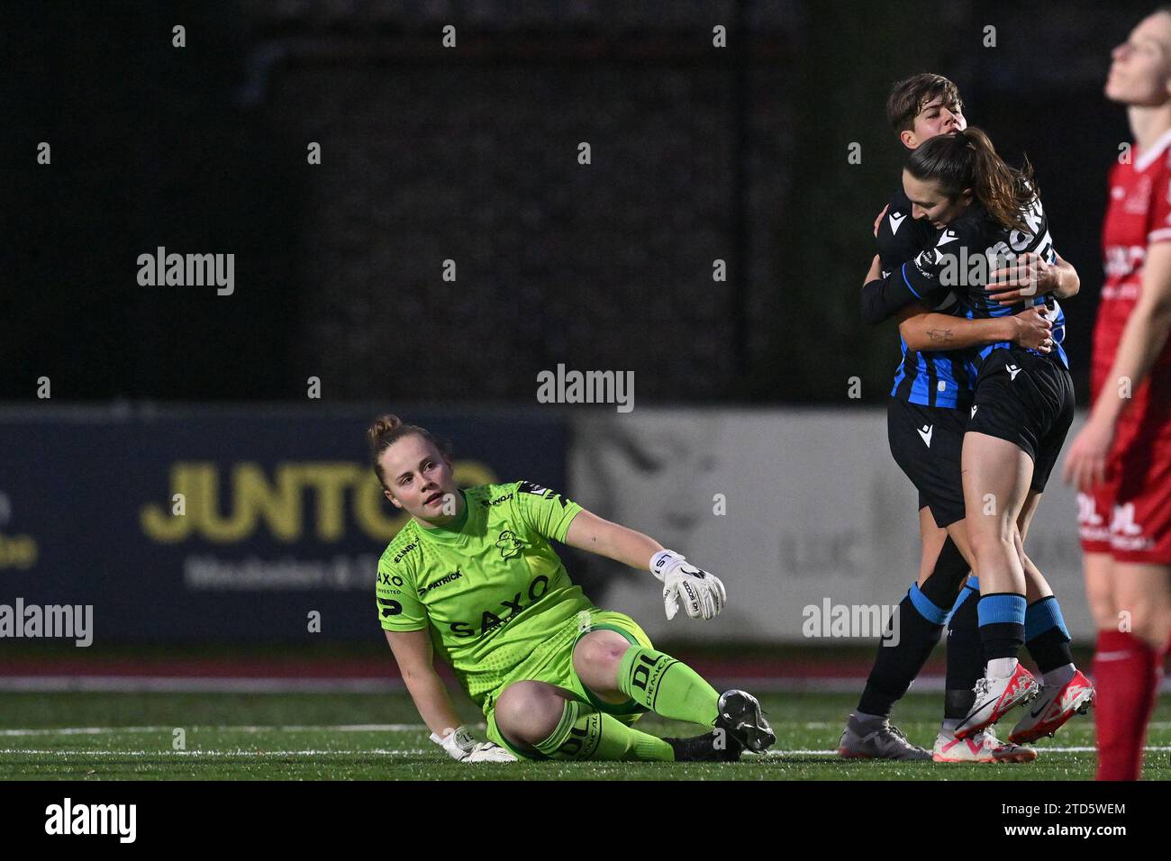 Isabelle Iliano (18) of Club YLA pictured celebrating with Angel Kerkhove (13) of Club YLA after ...