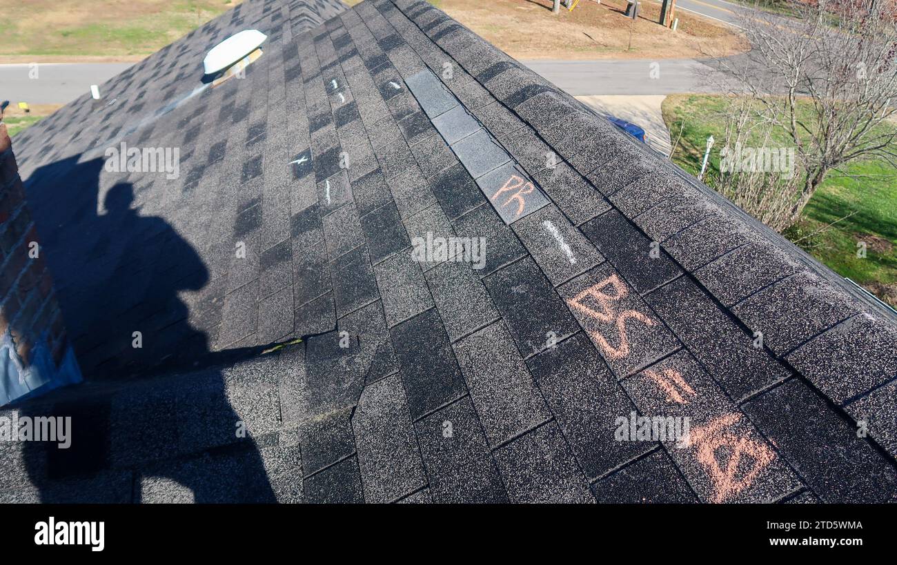 Residential roof inspection for insurance claim due to storm damage ...