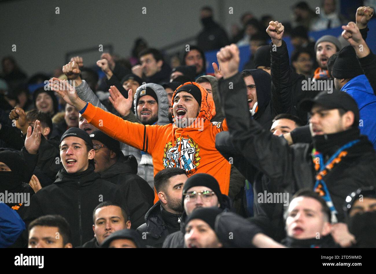 Marseille fans in the stadium before the UEFA Europa League match ...