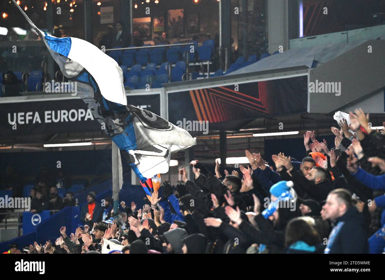 Marseille fans in the stadium before the UEFA Europa League match ...