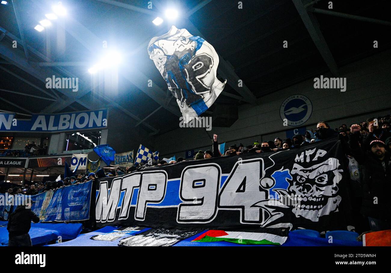Marseille fans during the UEFA Europa League match between Brighton and ...