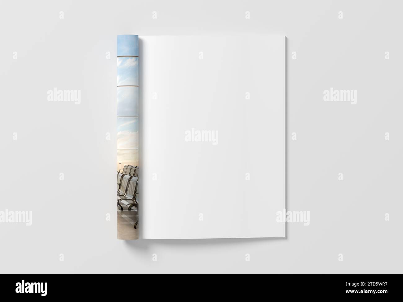 Magazine right-hand page mockup on white background. 3d illustration ...