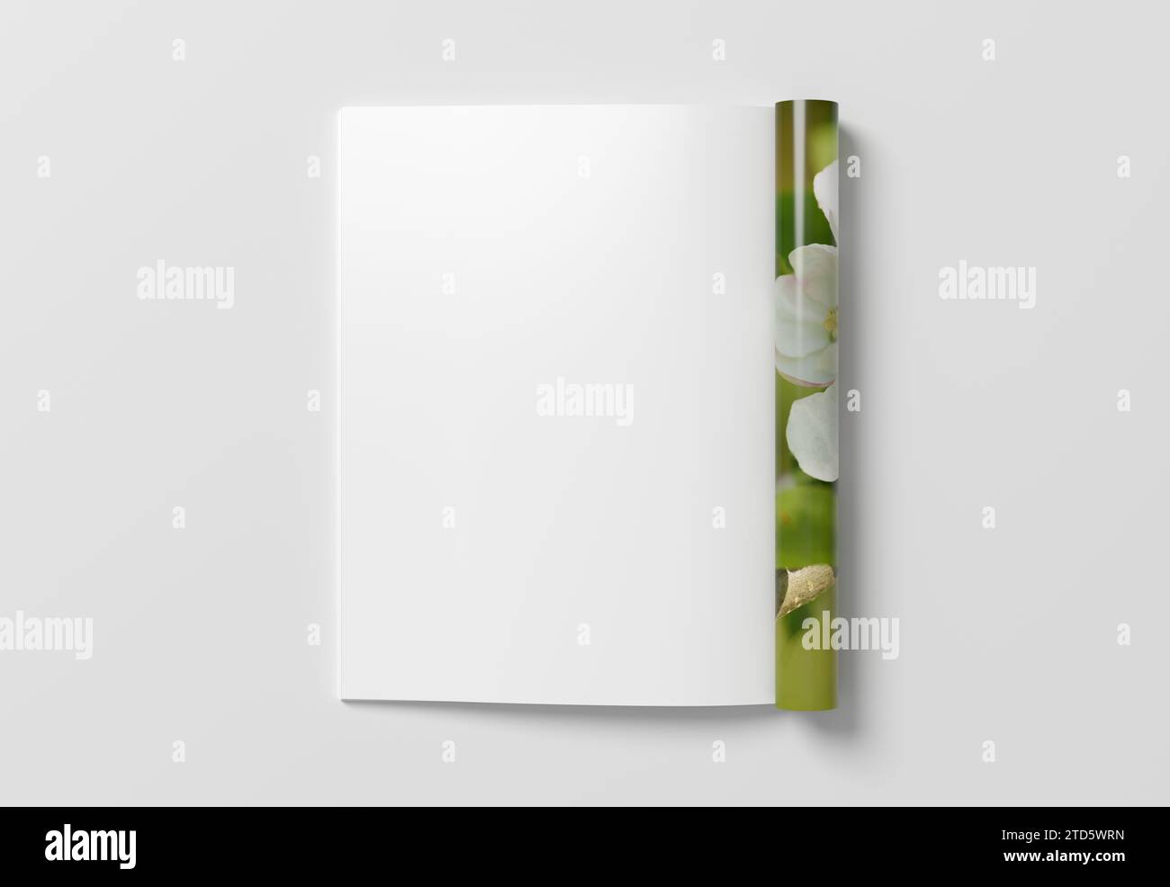 Magazine left-hand page mockup on white background. 3d illustration ...