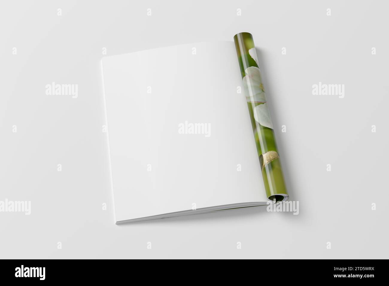 Magazine left-hand page mockup on white background. 3d illustration ...