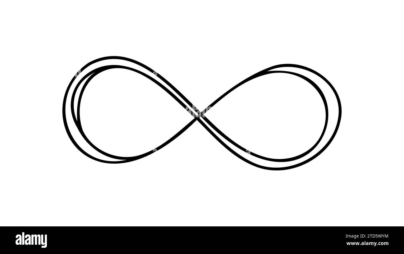 One continuous line of infinity symbol. Doodle vector illustration ...