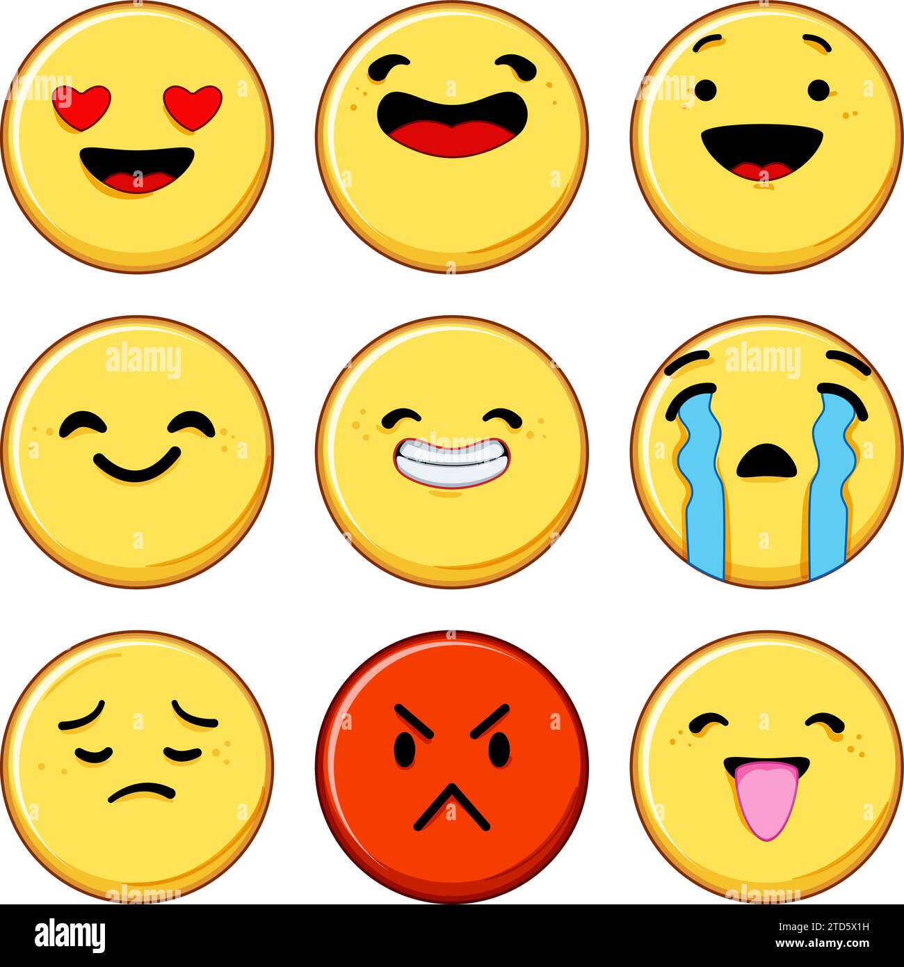 smiley set cartoon vector illustration Stock Vector Image & Art - Alamy