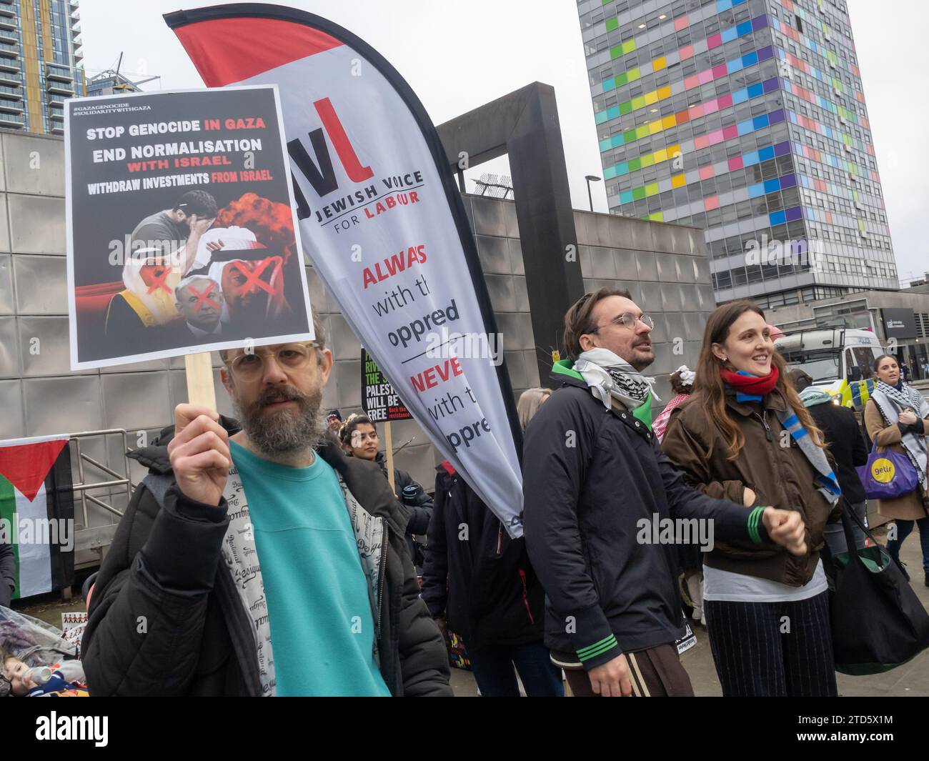 London, UK. 16 Dec 2023. The Gaza Ceasefire Now! rally in Elephant ...