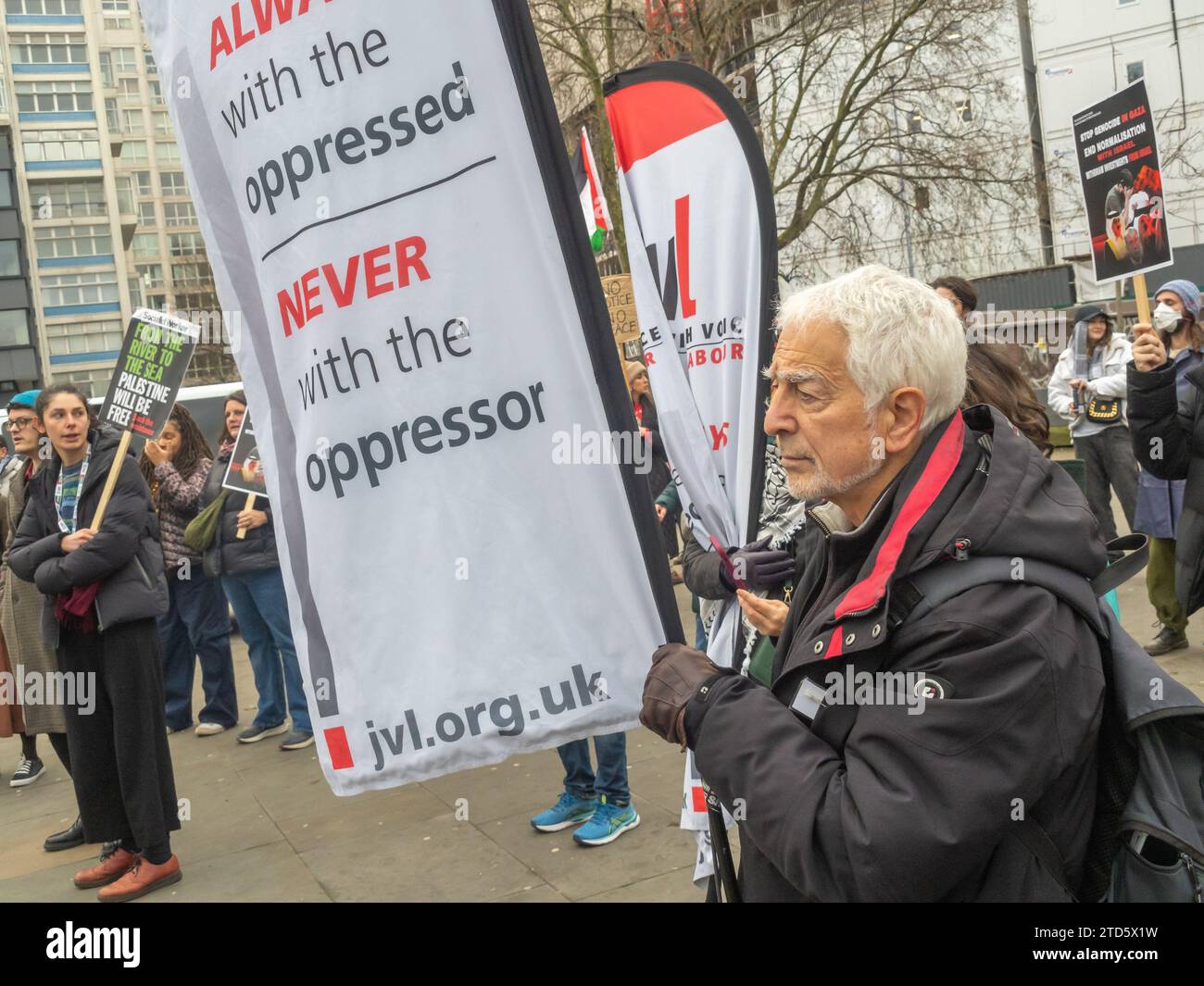 London, UK. 16 Dec 2023. The Gaza Ceasefire Now! rally in Elephant ...