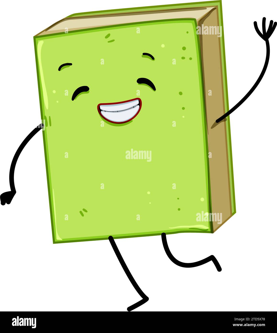 happy book character cartoon vector illustration Stock Vector Image ...