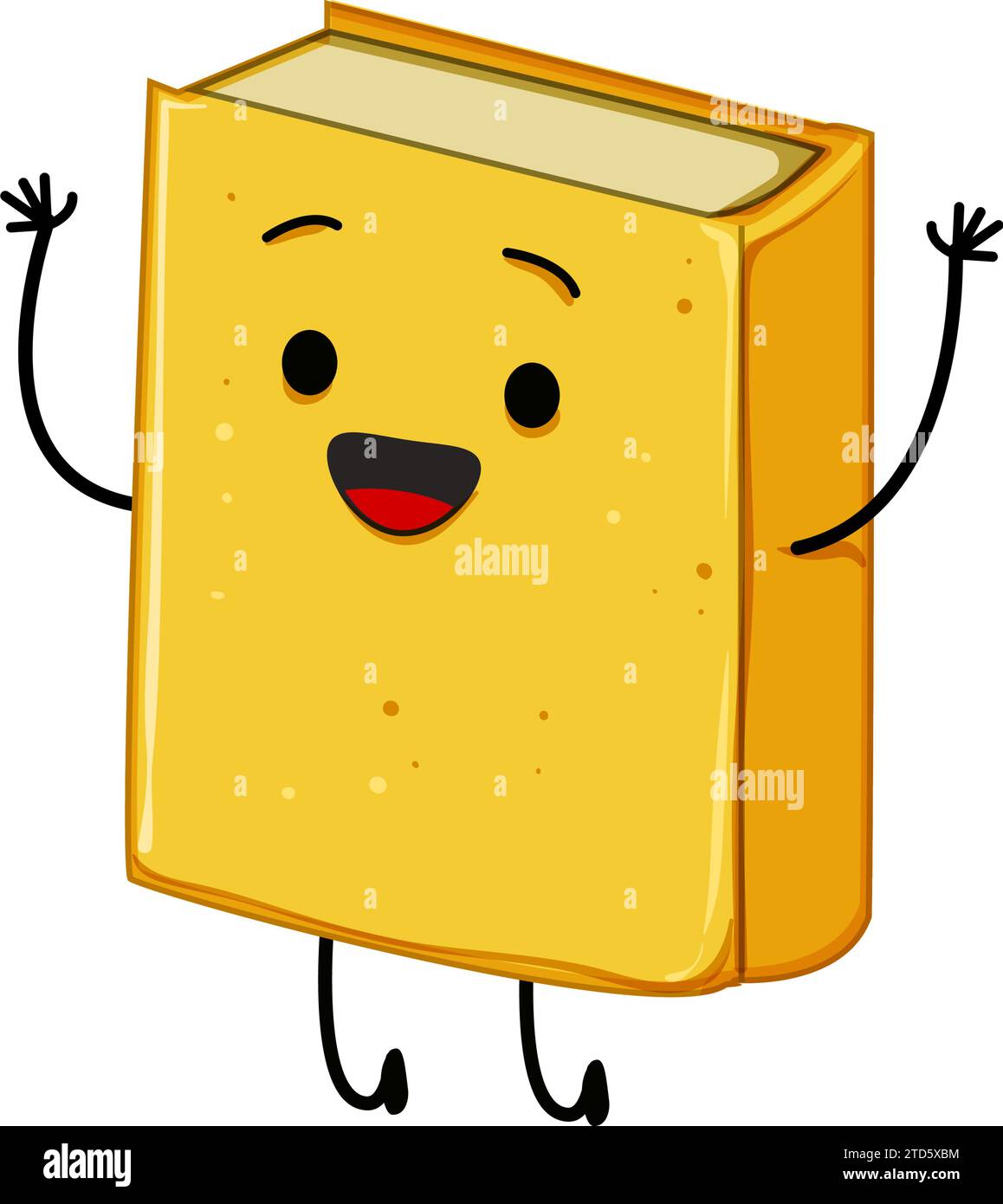 funny book character cartoon vector illustration Stock Vector Image ...