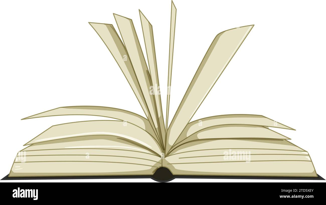 paper book open cartoon vector illustration Stock Vector Image & Art ...