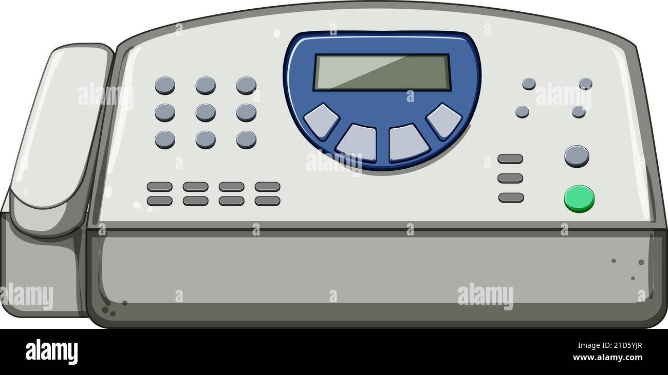 document fax machine cartoon vector illustration Stock Vector Image ...
