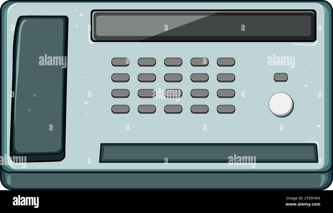 telephone fax machine cartoon vector illustration Stock Vector Image ...