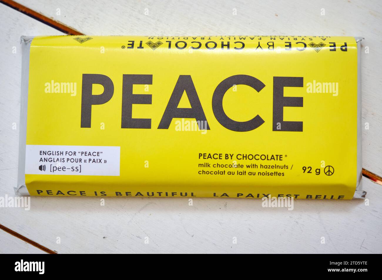 Yellow Peace by Chocolate bar manufactured in Nova Scotia Stock Photo ...