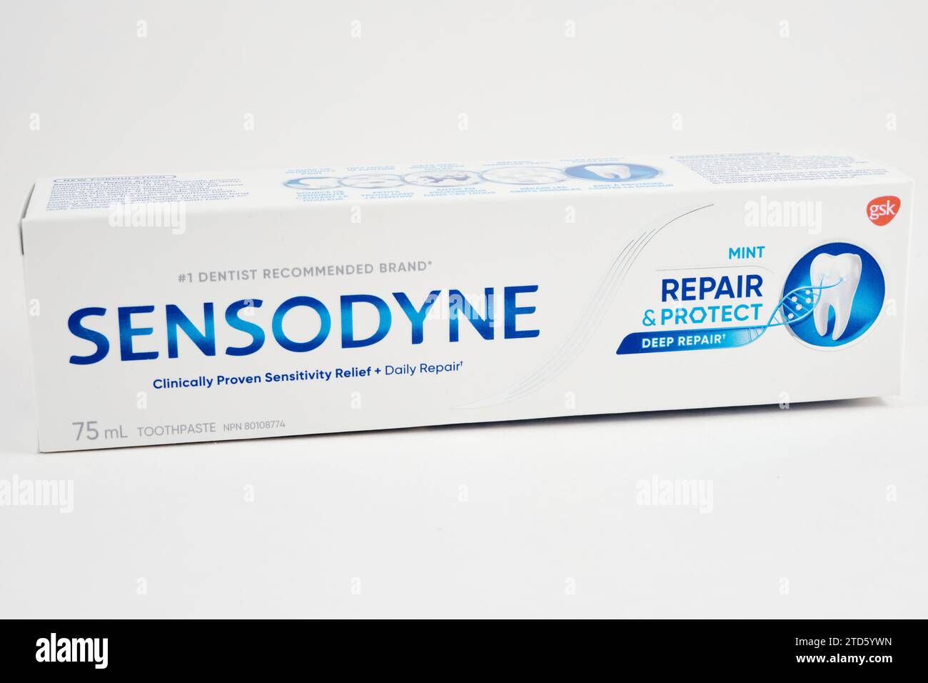 Box of Sensodyne, Repair and Protect toothpaste Stock Photo - Alamy