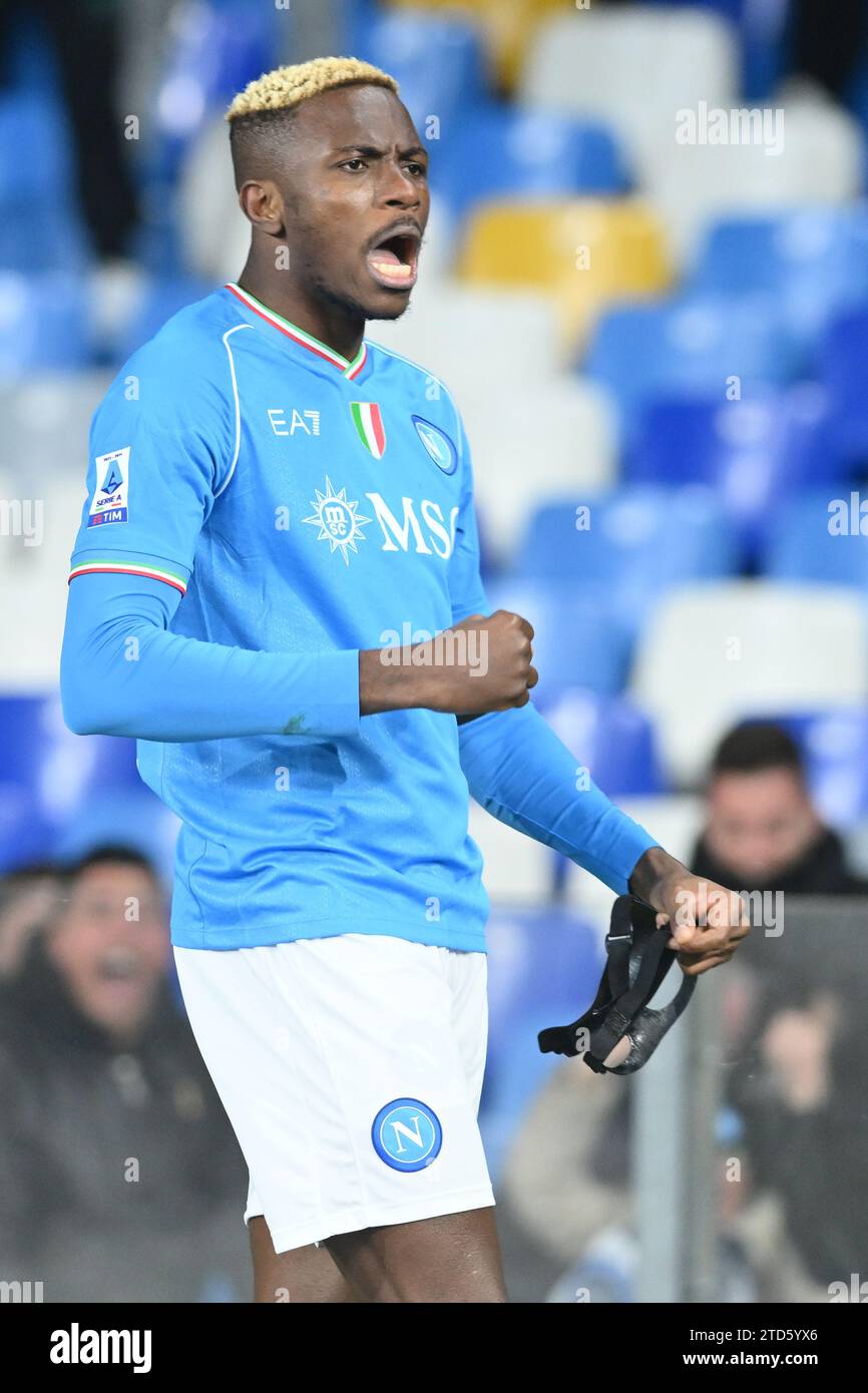 Victor Osimen of SSC Napoli celebrates after scoring goal during Serie ...