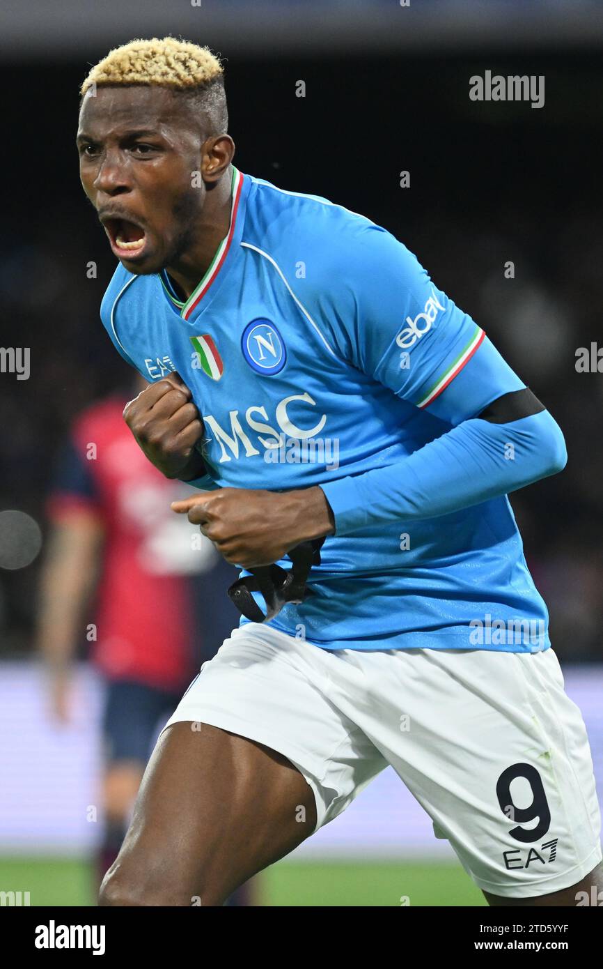 Victor Osimen of SSC Napoli celebrates after scoring goal during Serie ...