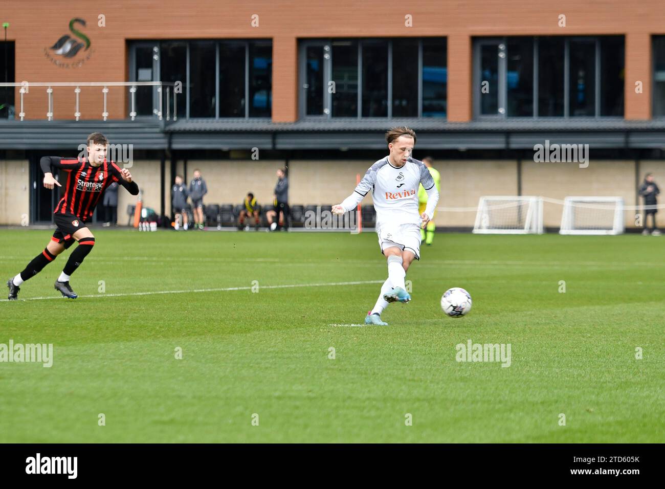 Landore, Swansea, Wales. 16 December 2023. Rohan Davies of Swansea City ...