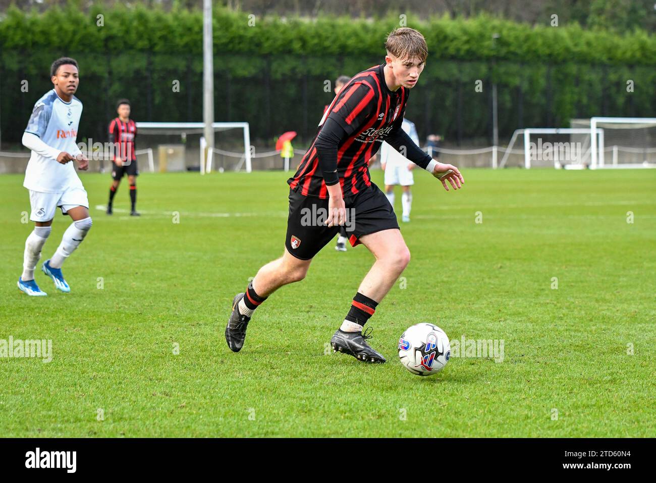 Landore, Swansea, Wales. 16 December 2023. Josh Salmon of AFC ...