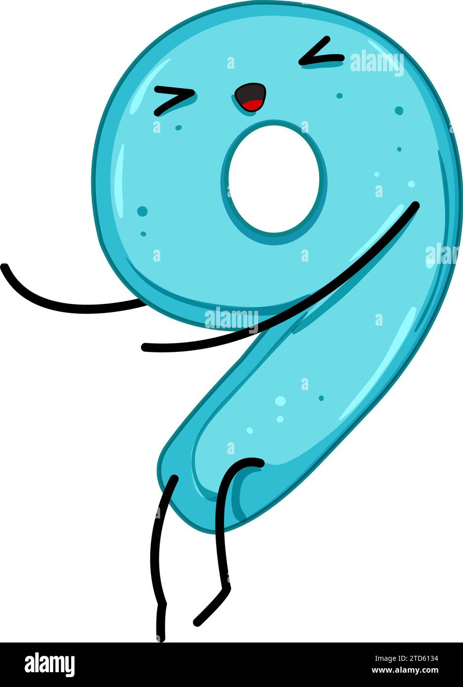 smile number character cartoon vector illustration Stock Vector Image ...