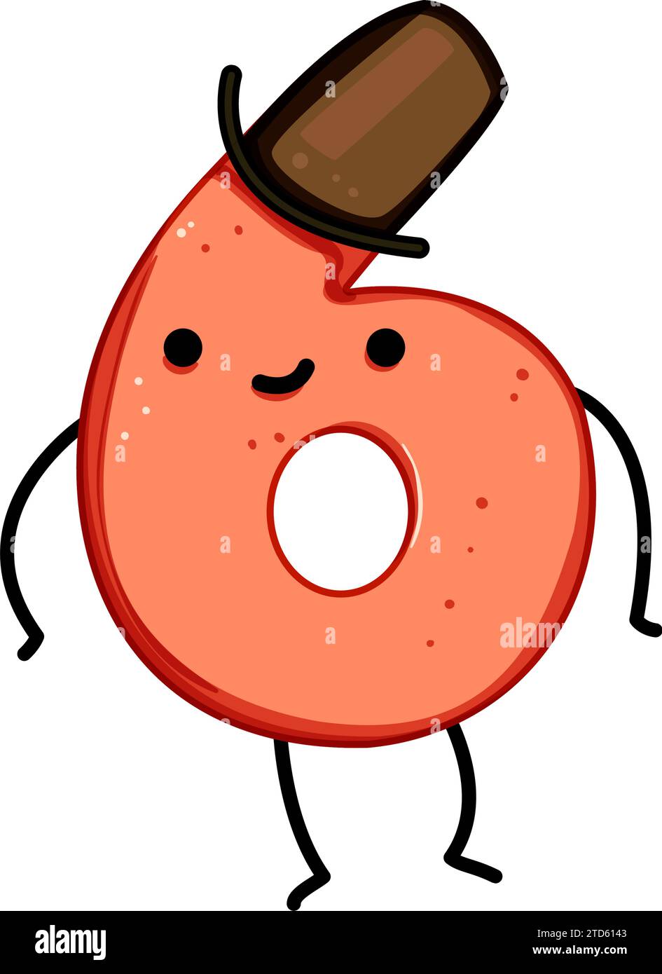 font number character cartoon vector illustration Stock Vector Image ...