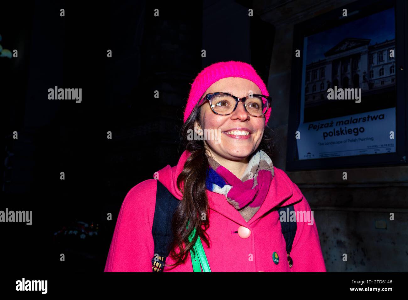 MP Klaudia Jachira. People laying flowers on the steps to the Zacheta ...