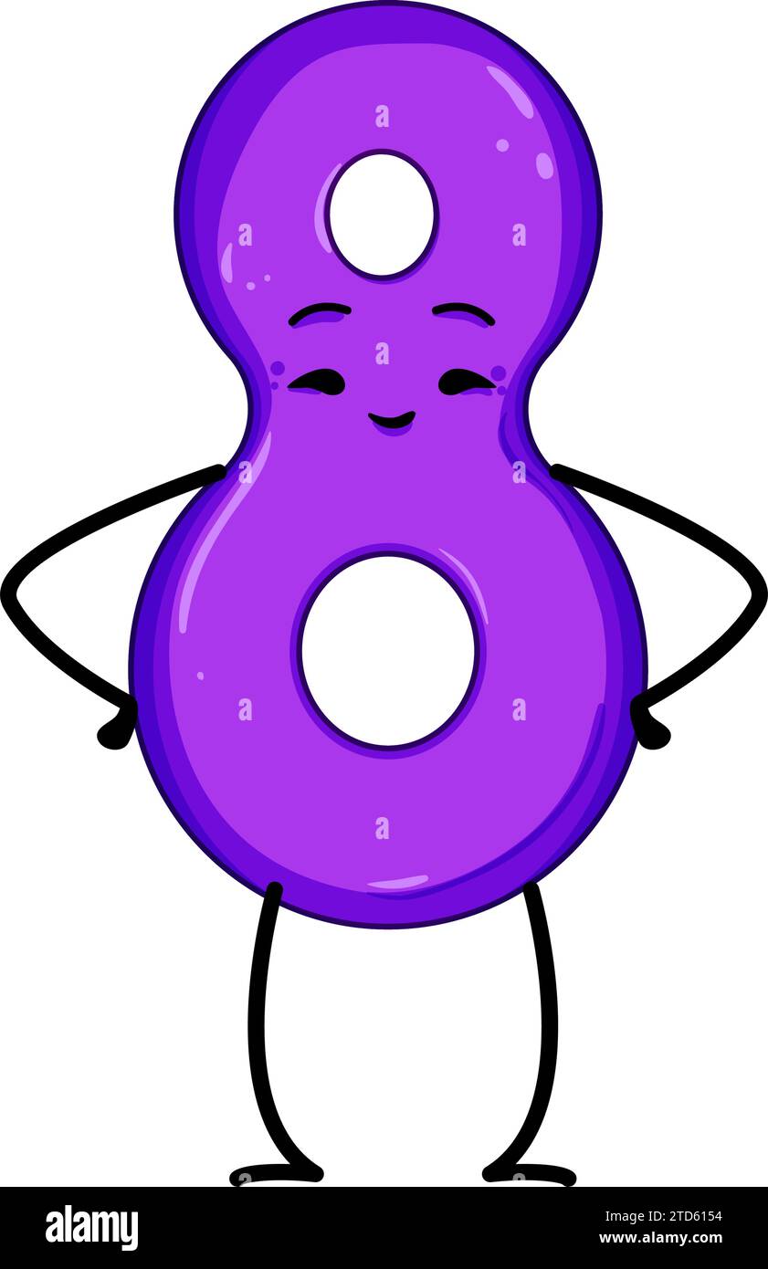 cute number character cartoon vector illustration Stock Vector Image ...