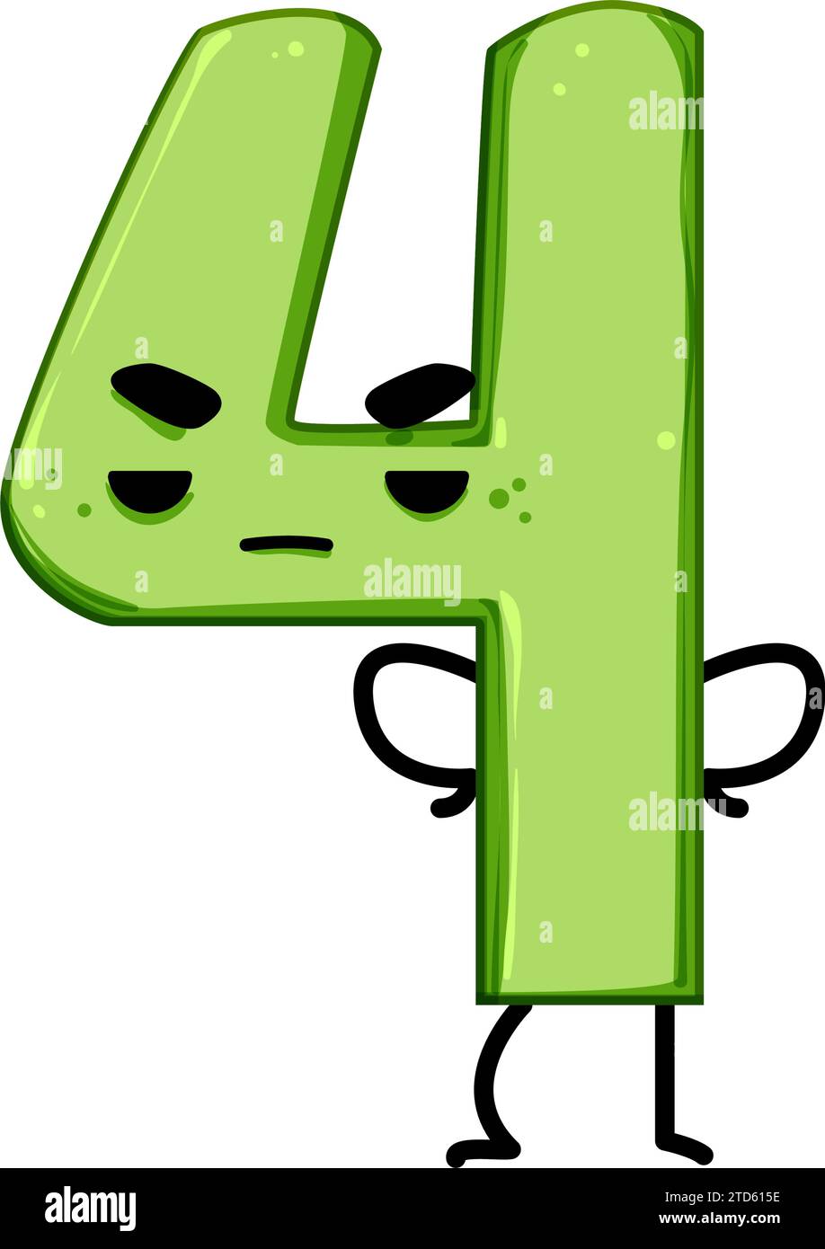 one number character cartoon vector illustration Stock Vector Image ...