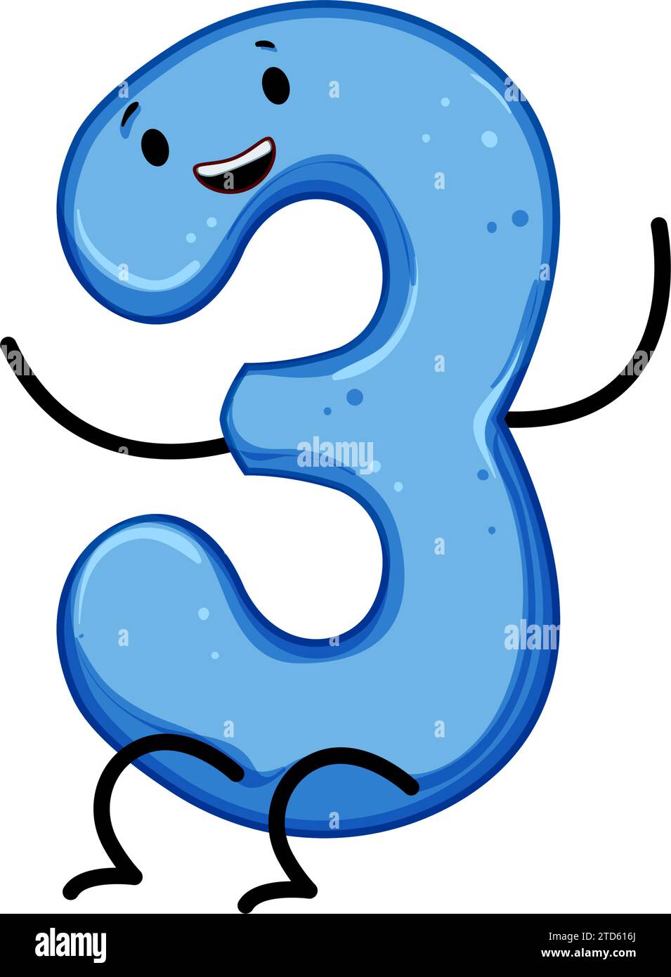 math number character cartoon vector illustration Stock Vector Image ...