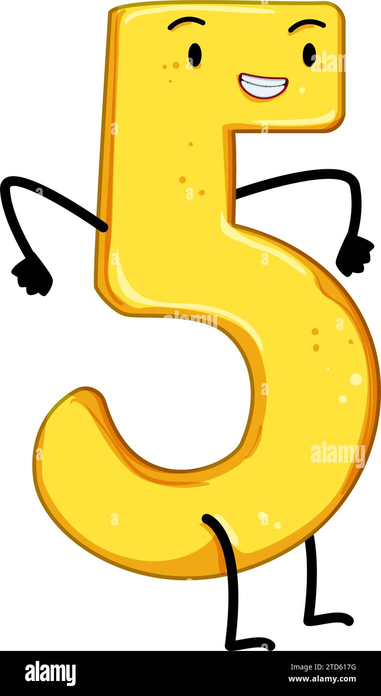 three number character cartoon vector illustration Stock Vector Image ...