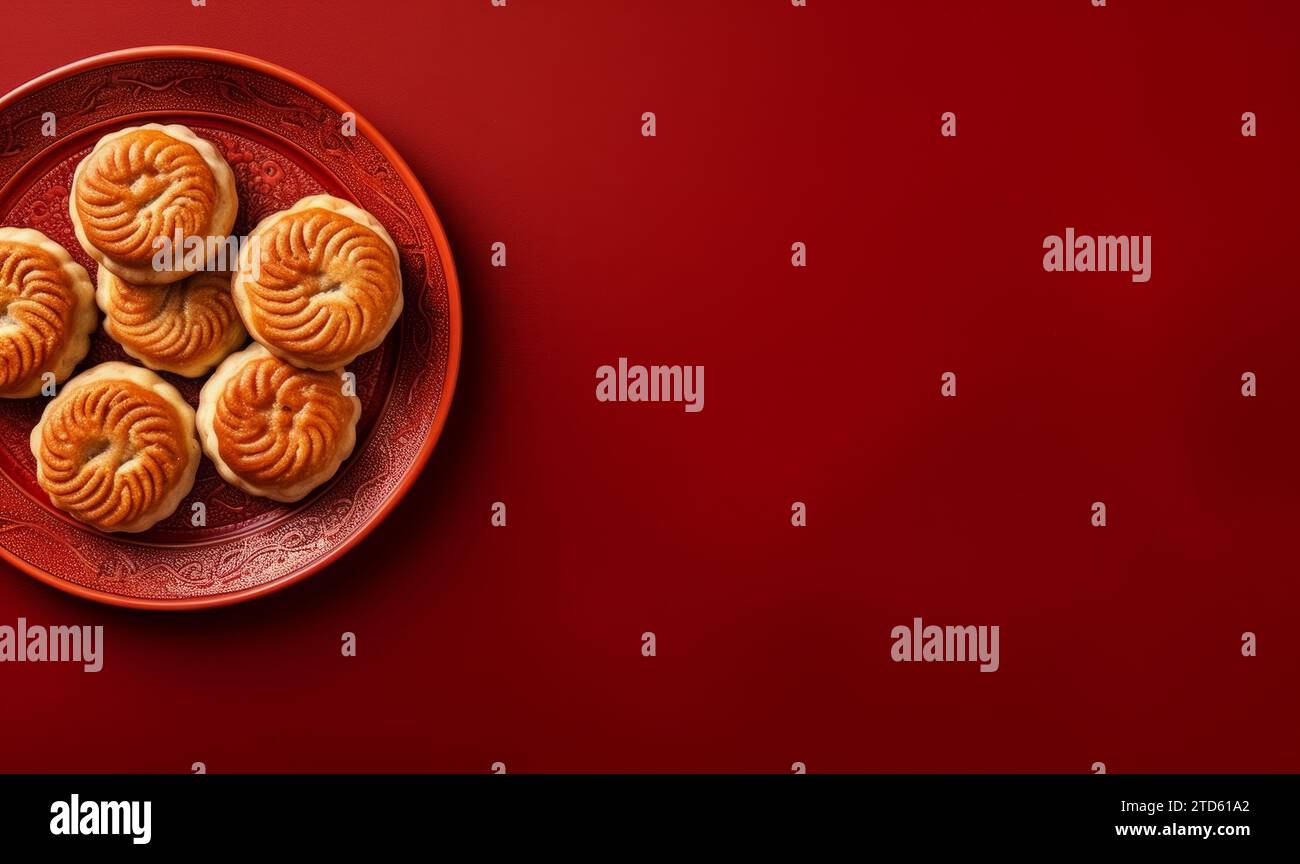 Traditional Chinese moon cake. Mid-Autumn festival celebration ...