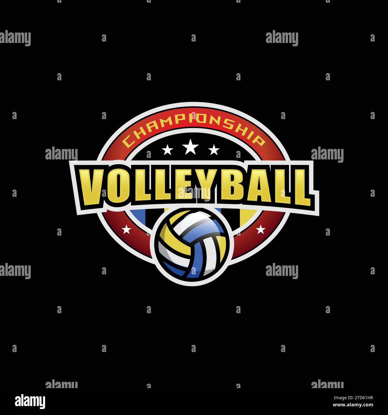 Championship volleyball logo template design vector Stock Vector Image ...