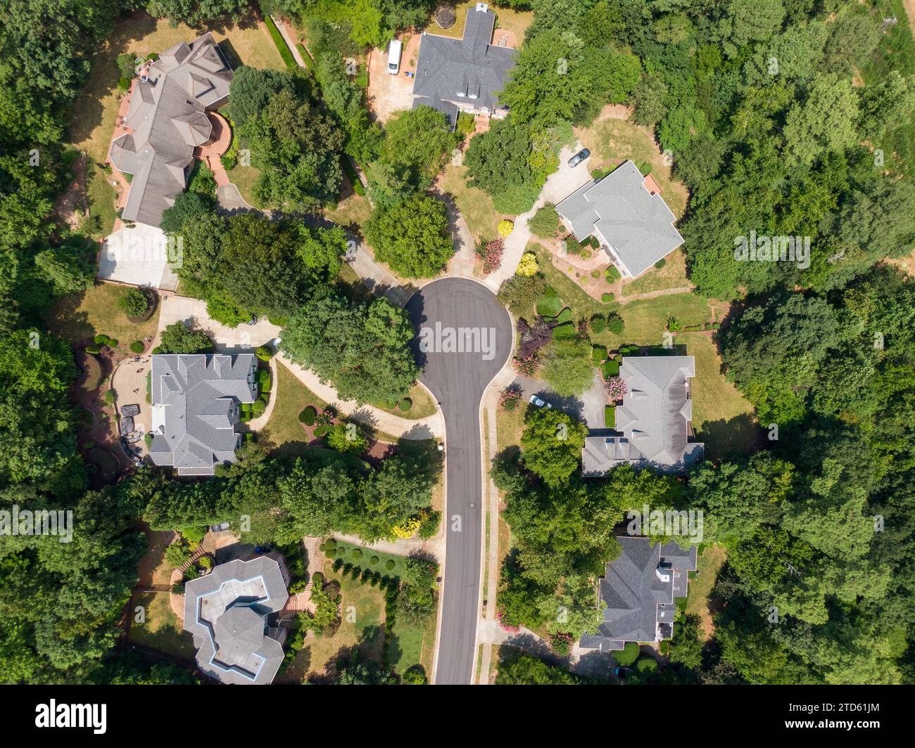 drone images of suburban single family home subdivisions in the united ...