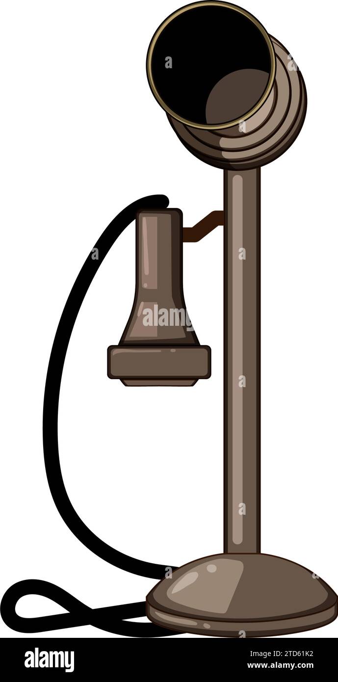 old telephone retro cartoon vector illustration Stock Vector Image ...